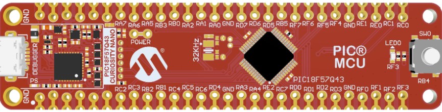 Microchip PIC18F57Q43 curiosity Nano kit